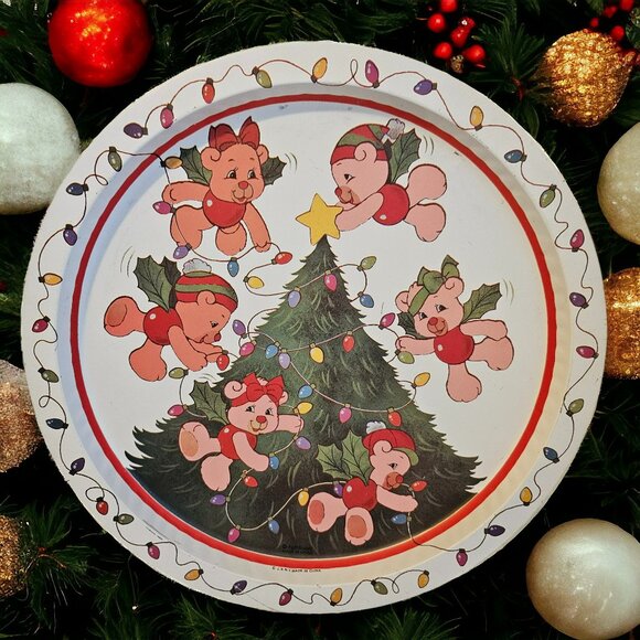 JSNY | Holiday | Pathfinder Jsny Christmas Tin Cookie Tray Angel Bears ...
